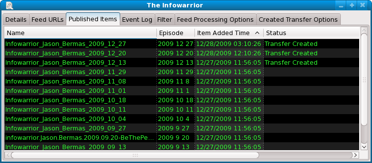 RSS Properties - Tixati